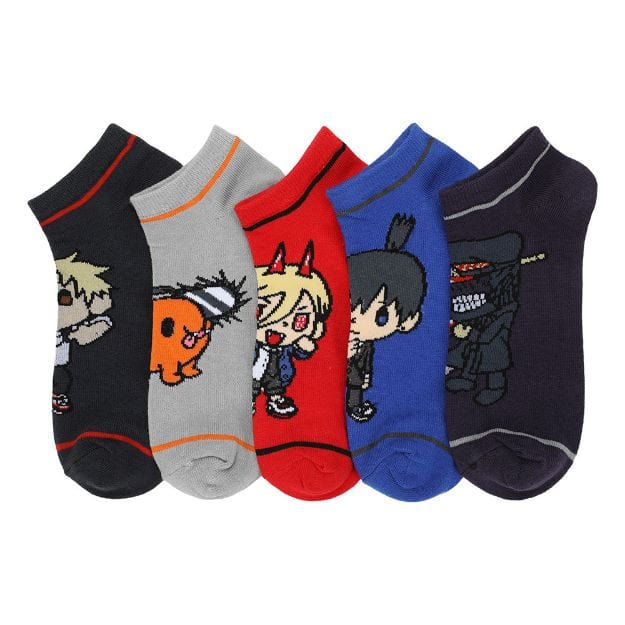 Chainsaw Man Chibi 5-Pair Ankle Socks – Kawaii Gifts