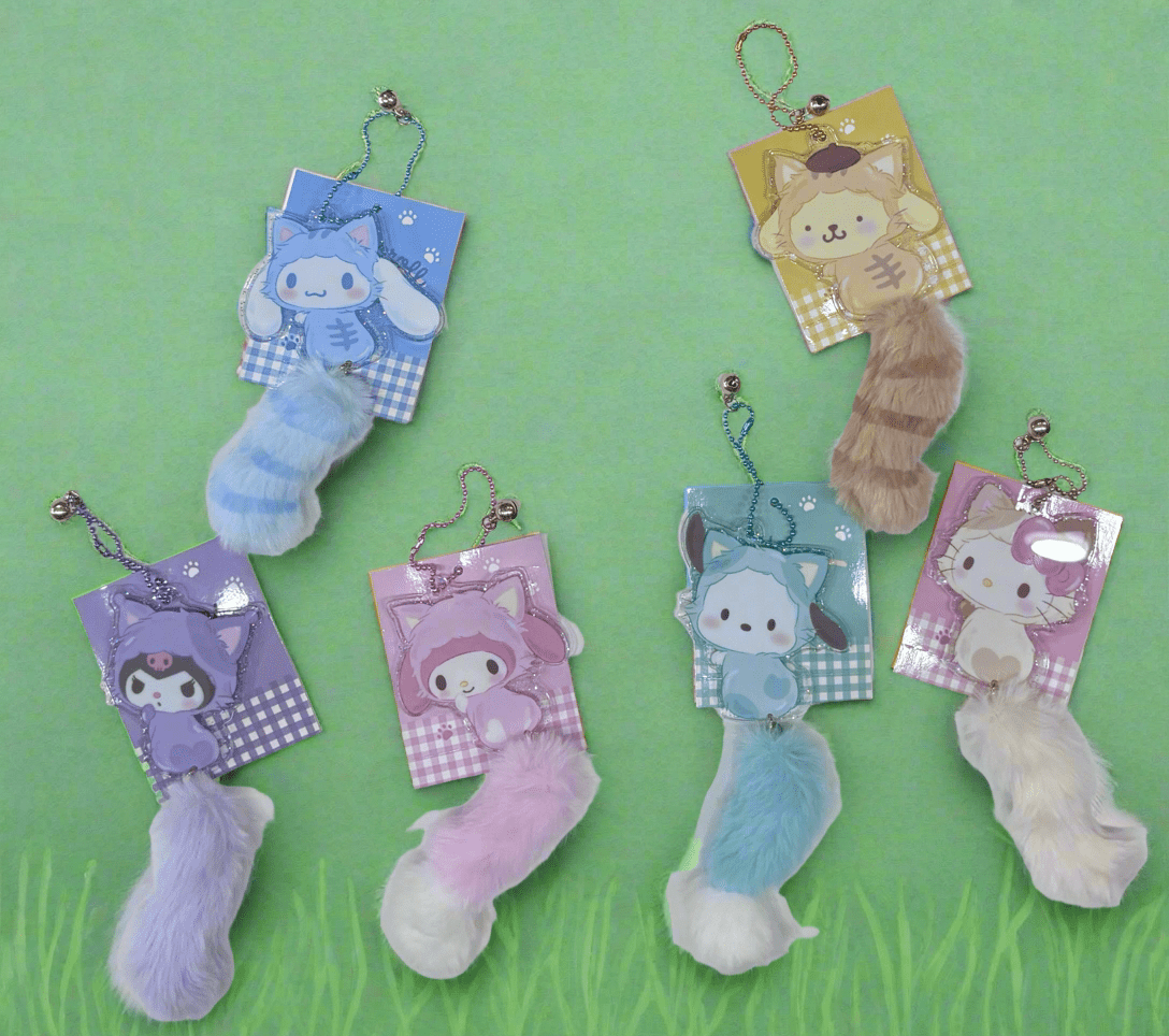 Sanrio Cutie Cat Acrylic Mascot with Fluffy Tails: Hello Kitty, My Mel ...