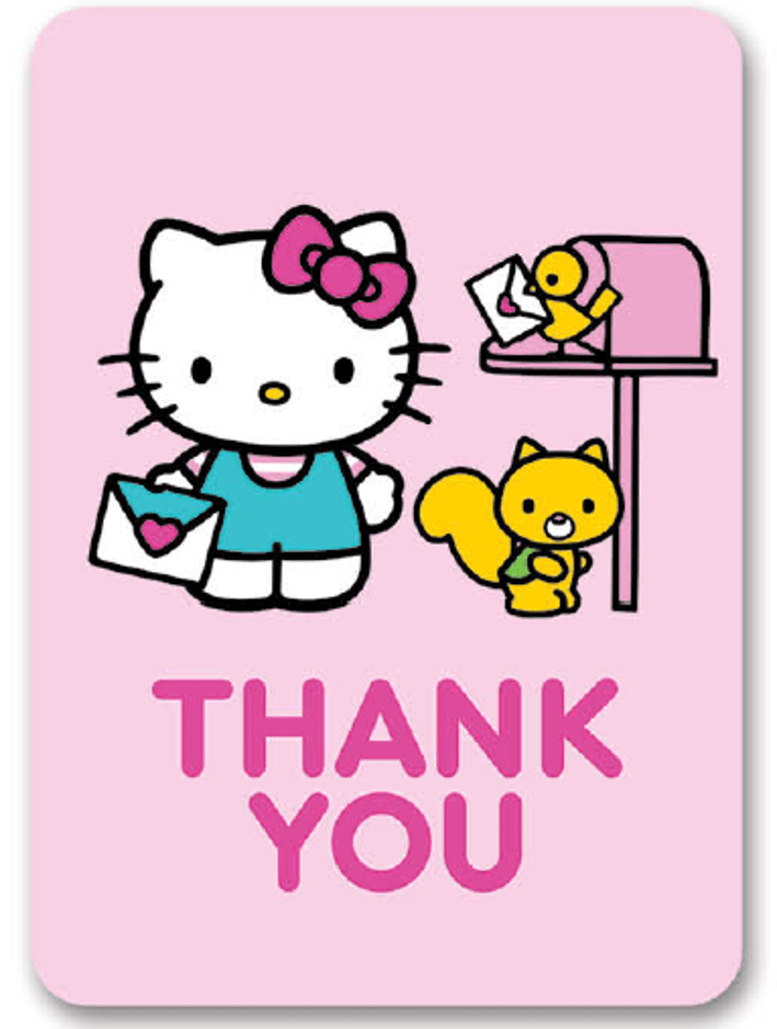 Hello Kitty Checking Mail Thank You Card – Kawaii Gifts