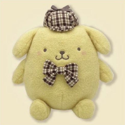 Pompompurin Soft Mocha Checker Bow Plushies – Kawaii Gifts