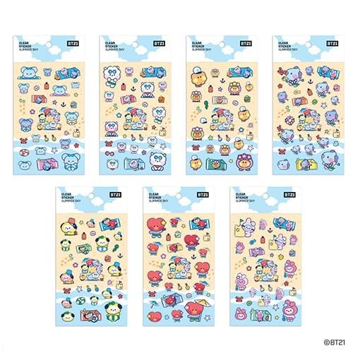 BT21 Minini Summer Sky Clear Stickers – Kawaii Gifts