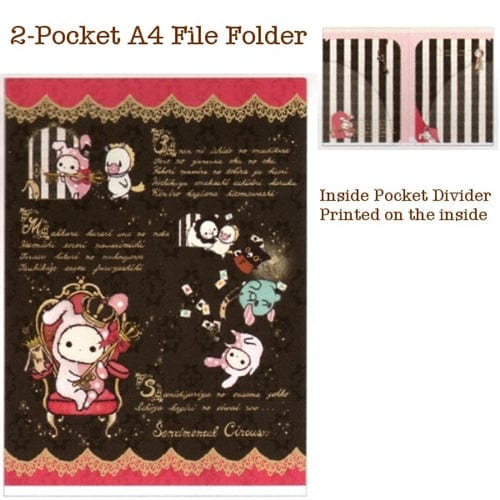 San-X 感傷馬戲團秘密週年紀念 A4 2 袋塑膠文件夾：皇冠和王座 – Kawaii Gifts