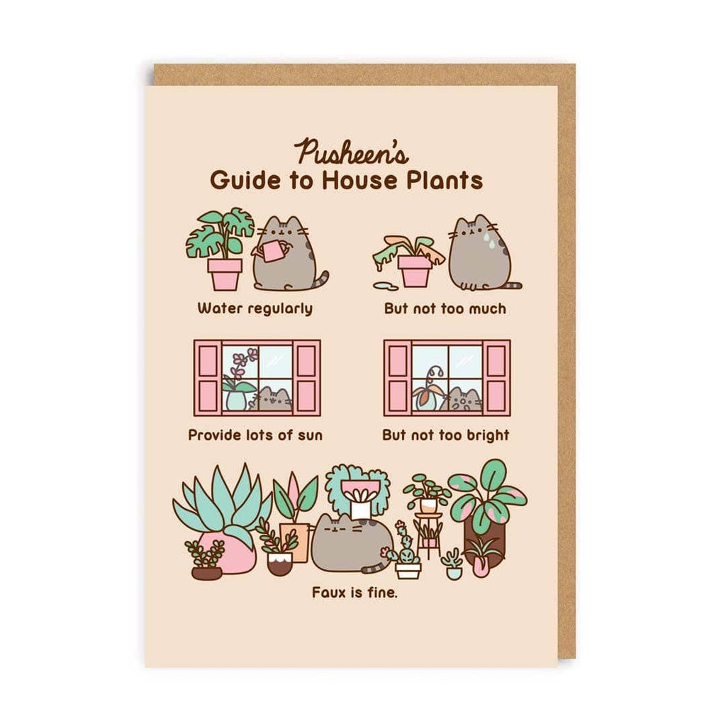 Pusheen's Guide To House Plants Greeting Card – Kawaii Gifts